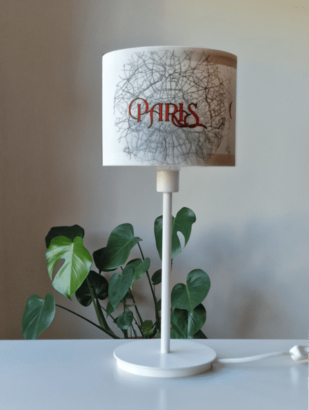 Lampshade with a map of Paris or city of your choice
